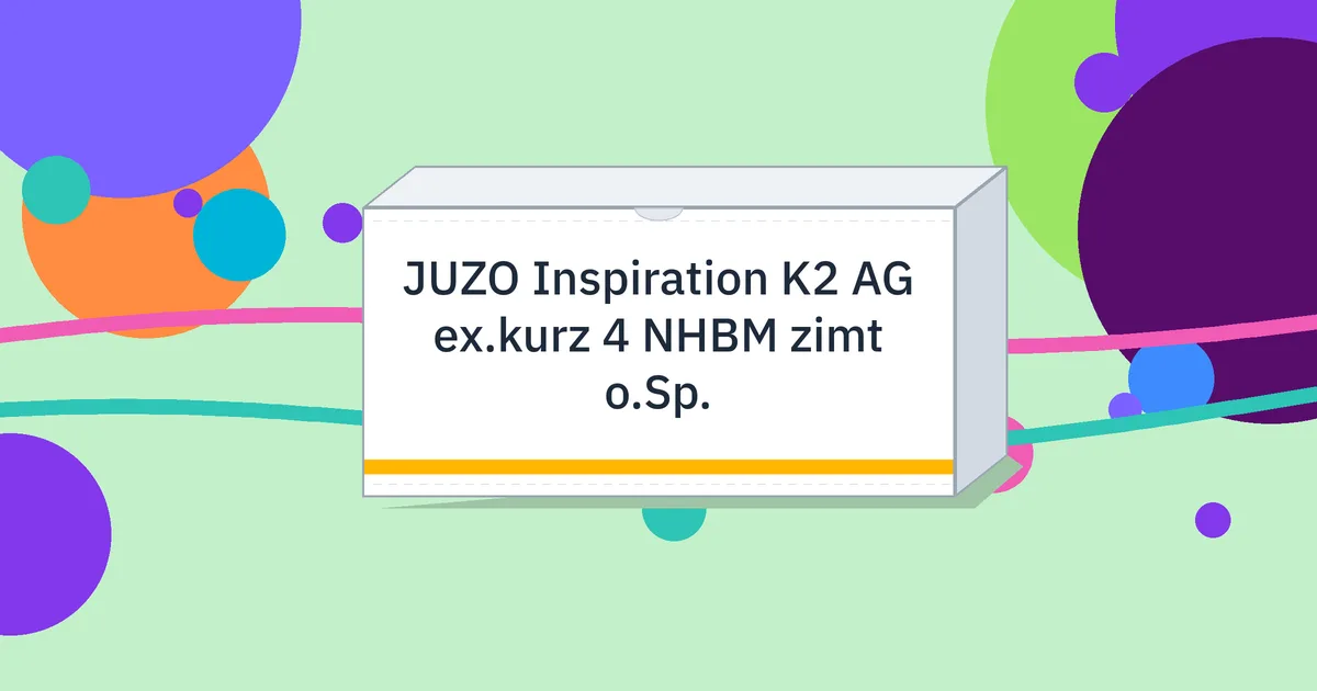 Symbolbild: Packung mit der Aufschrift JUZO Inspiration K2 AG ex.kurz 4 NHBM zimt o.Sp. (PZN 14951785) – Verfügbarkeit und Bezug in Apotheken in Frankfurt am Main