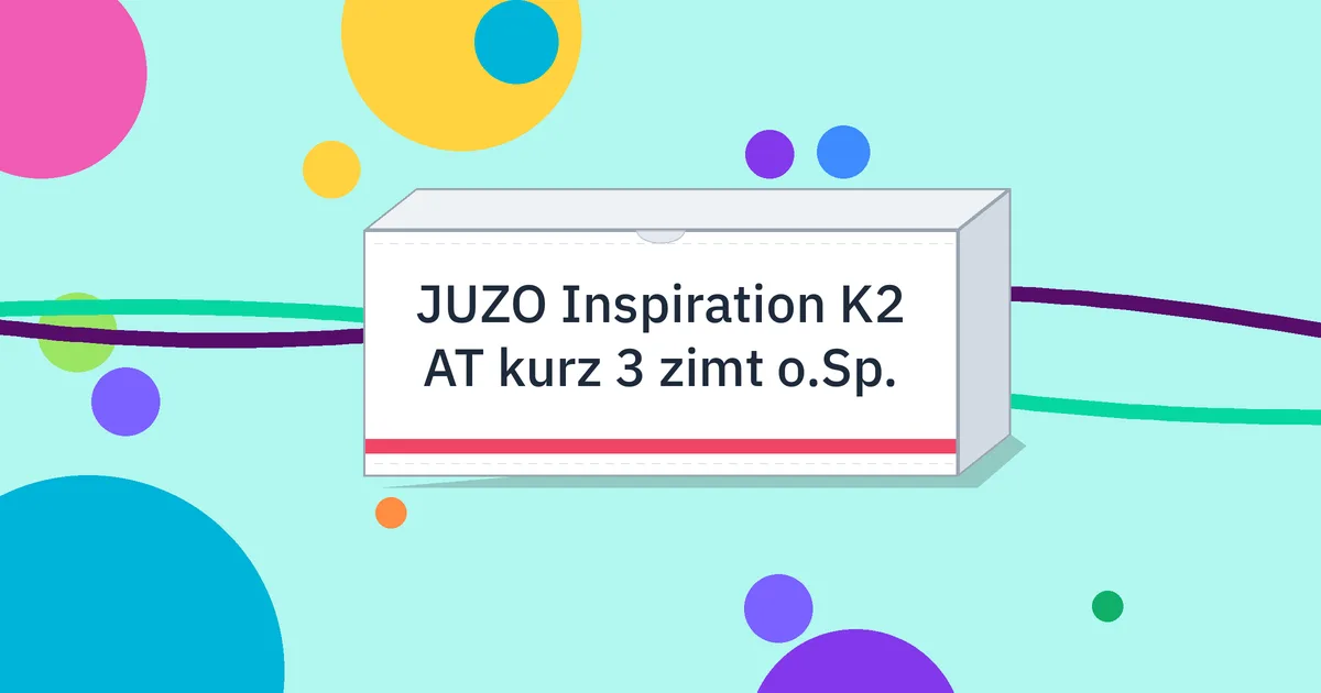 Symbolbild: Packung mit der Aufschrift JUZO Inspiration K2 AT kurz 3 zimt o.Sp. (PZN 14931038) – Verfügbarkeit und Bezug in Apotheken in Frankfurt am Main