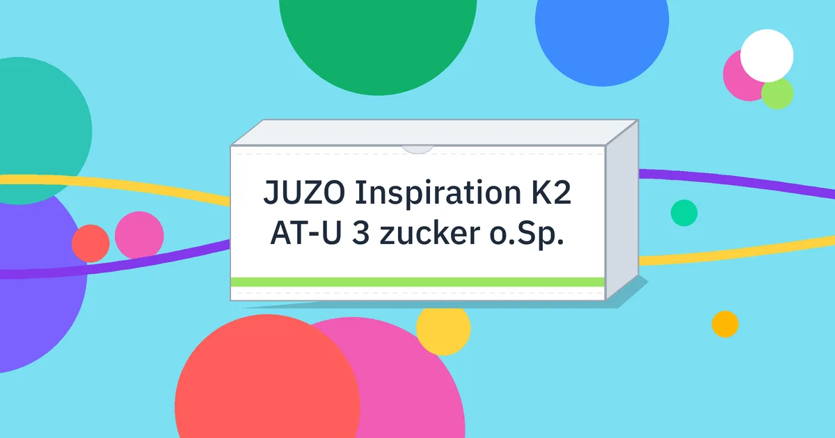 Symbolbild: Packung mit der Aufschrift JUZO Inspiration K2 AT-U 3 zucker o.Sp. (PZN 14927864) – Verfügbarkeit und Bezug in Apotheken in Frankfurt am Main