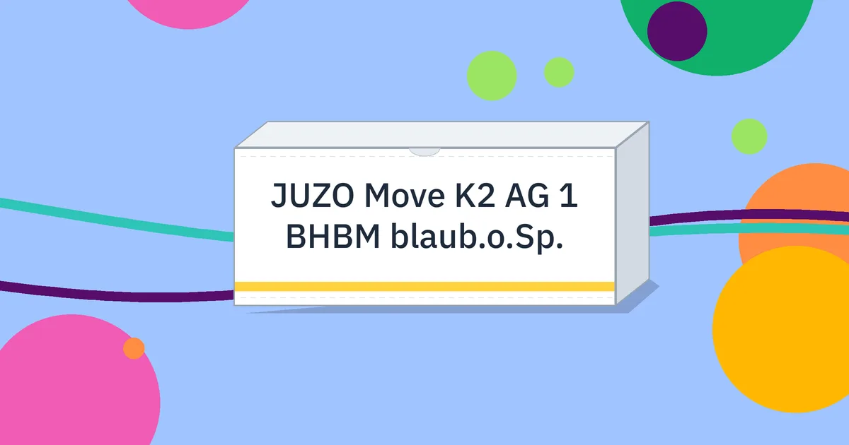 Symbolbild: Packung mit der Aufschrift JUZO Move K2 AG 1 BHBM blaub.o.Sp. (PZN 18558151) – Verfügbarkeit und Bezug in Apotheken in Frankfurt am Main