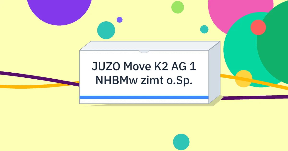 Symbolbild: Packung mit der Aufschrift JUZO Move K2 AG 1 NHBMw zimt o.Sp. (PZN 18525453) – Verfügbarkeit und Bezug in Apotheken in Frankfurt am Main