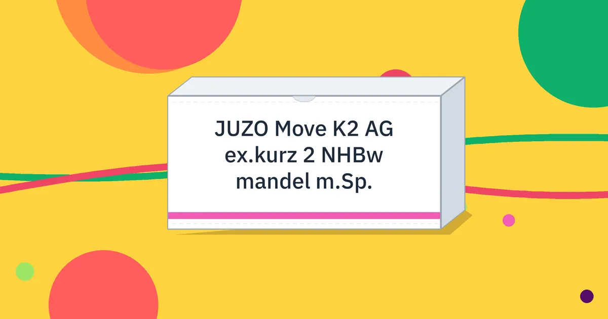 Symbolbild: Packung mit der Aufschrift JUZO Move K2 AG ex.kurz 2 NHBw mandel m.Sp. (PZN 16640687) – Verfügbarkeit und Bezug in Apotheken in Frankfurt am Main