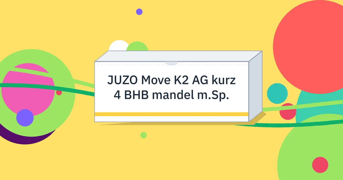 Symbolbild: Packung mit der Aufschrift JUZO Move K2 AG kurz 4 BHB mandel m.Sp. (PZN 16637662) – Verfügbarkeit und Bezug in Apotheken in Frankfurt am Main