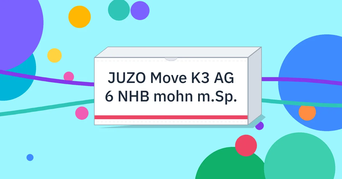 Symbolbild: Packung mit der Aufschrift JUZO Move K3 AG 6 NHB mohn m.Sp. (PZN 18587075) – Verfügbarkeit und Bezug in Apotheken in Frankfurt am Main