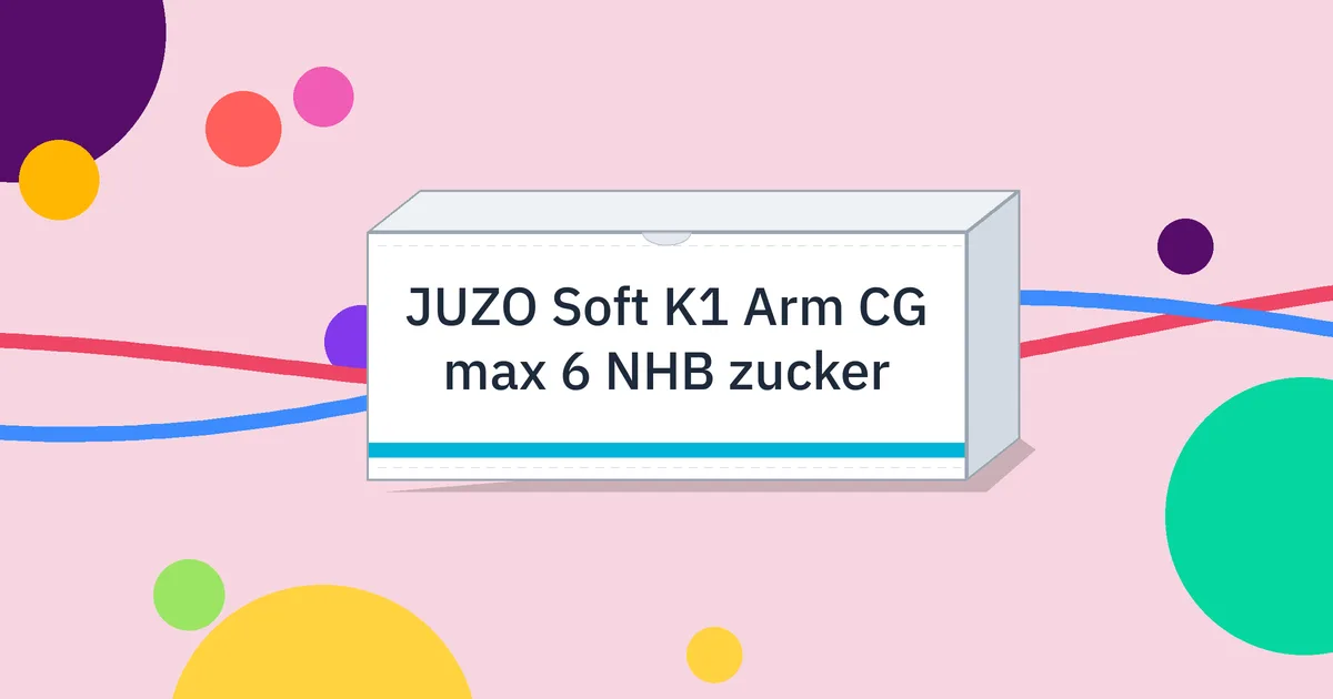 Symbolbild: Packung mit der Aufschrift JUZO Soft K1 Arm CG max 6 NHB zucker (PZN 15508709) – Verfügbarkeit und Bezug in Apotheken in Frankfurt am Main