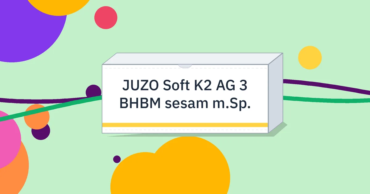 Symbolbild: Packung mit der Aufschrift JUZO Soft K2 AG 3 BHBM sesam m.Sp. (PZN 14858896) – Verfügbarkeit und Bezug in Apotheken in Frankfurt am Main
