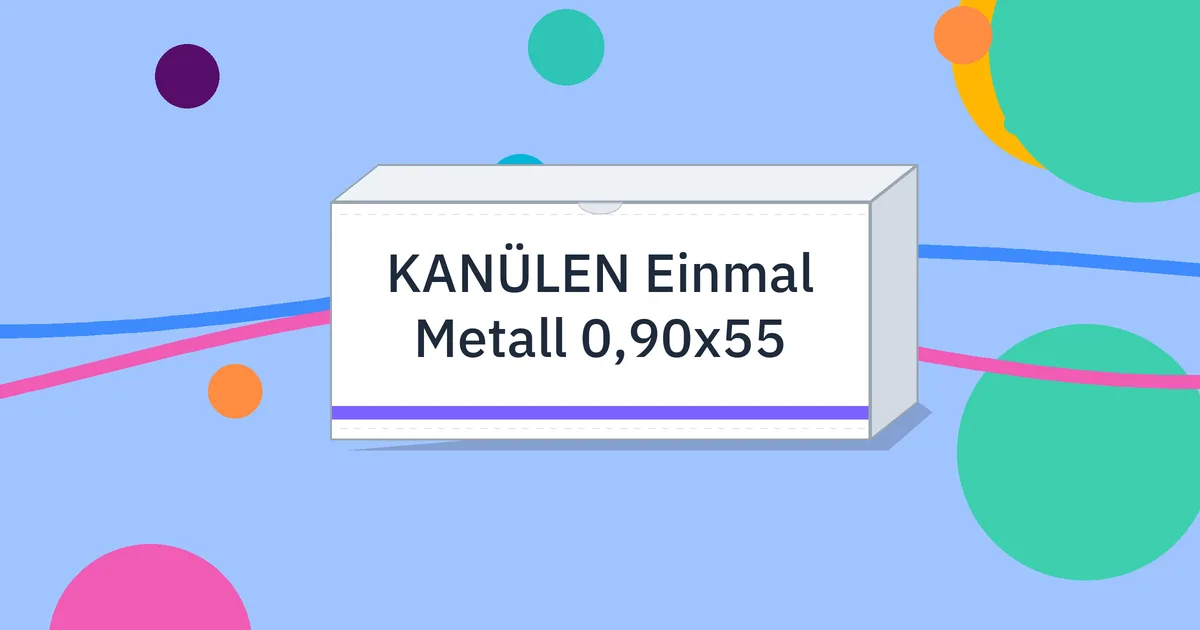 Symbolbild: Packung mit der Aufschrift KANÜLEN Einmal Metall 0,90x55 (PZN 01965001) – Verfügbarkeit und Bezug in Apotheken in Frankfurt am Main