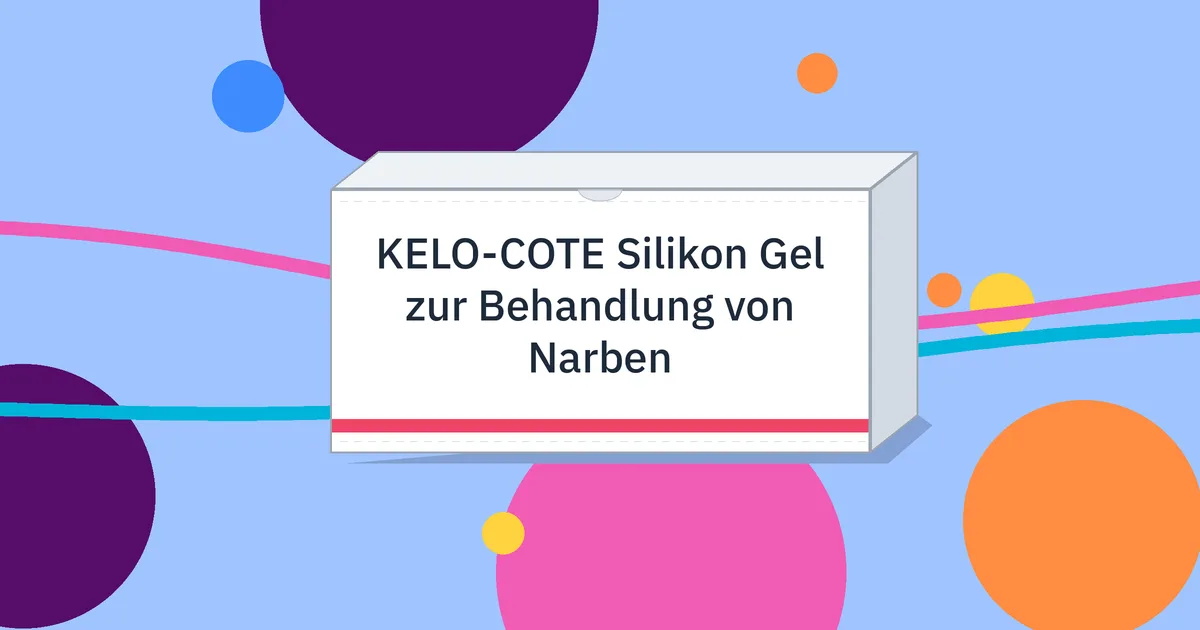 Symbolbild: Packung mit der Aufschrift KELO-COTE Silikon Gel zur Behandlung von Narben (PZN 01648312) – Verfügbarkeit und Bezug in Apotheken in Frankfurt am Main