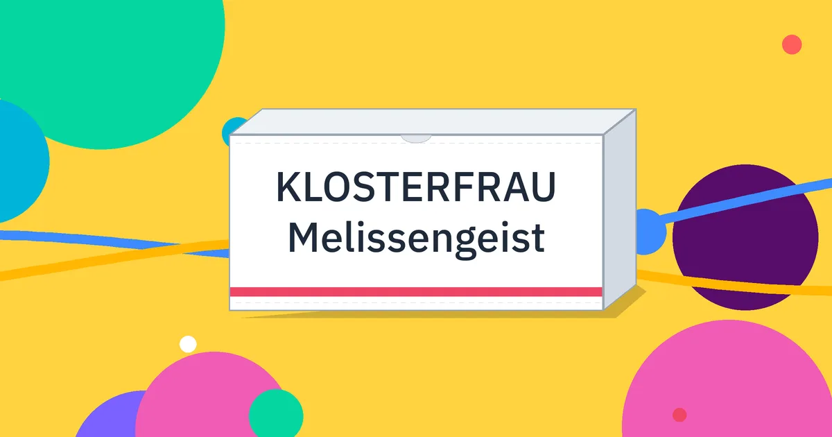 Symbolbild: Packung mit der Aufschrift KLOSTERFRAU Melissengeist (PZN 01665776) – Verfügbarkeit und Bezug in Apotheken in Frankfurt am Main