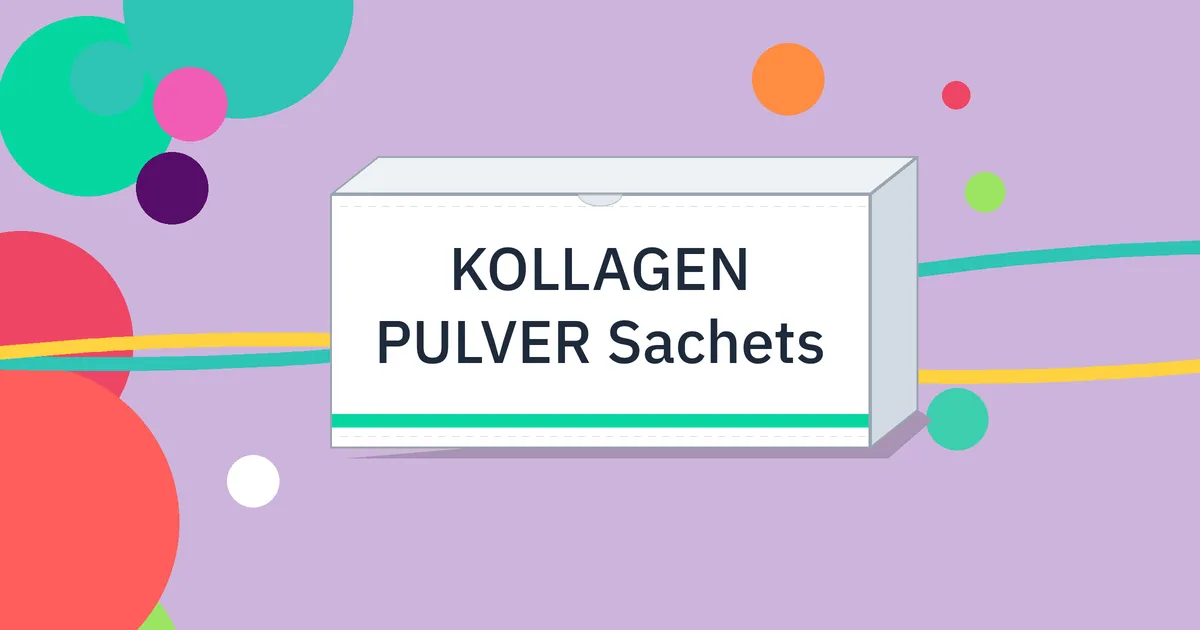 Symbolbild: Packung mit der Aufschrift KOLLAGEN PULVER Sachets (PZN 20637225) – Verfügbarkeit und Bezug in Apotheken in Frankfurt am Main