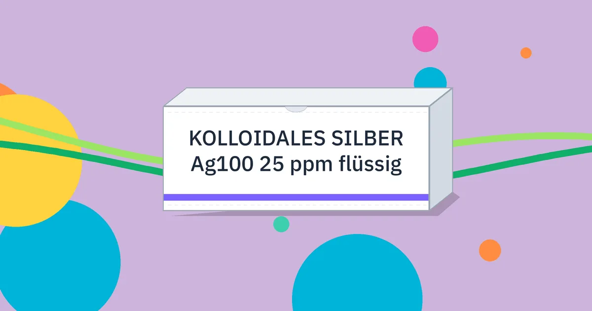 Symbolbild: Packung mit der Aufschrift KOLLOIDALES SILBER Ag100 25 ppm flüssig (PZN 16896731) – Verfügbarkeit und Bezug in Apotheken in Frankfurt am Main