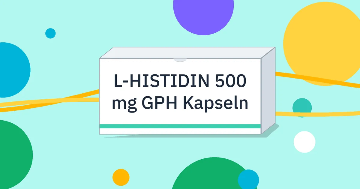 Symbolbild: Packung mit der Aufschrift L-HISTIDIN 500 mg GPH Kapseln (PZN 08403944) – Verfügbarkeit und Bezug in Apotheken in Frankfurt am Main