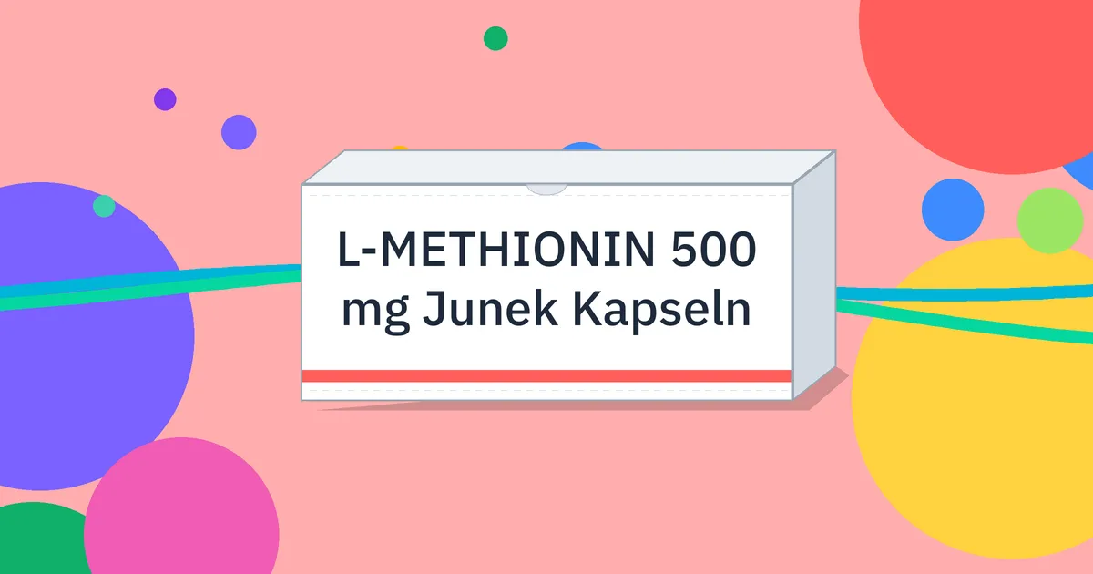 Symbolbild: Packung mit der Aufschrift L-METHIONIN 500 mg Junek Kapseln (PZN 00134775) – Verfügbarkeit und Bezug in Apotheken in Frankfurt am Main
