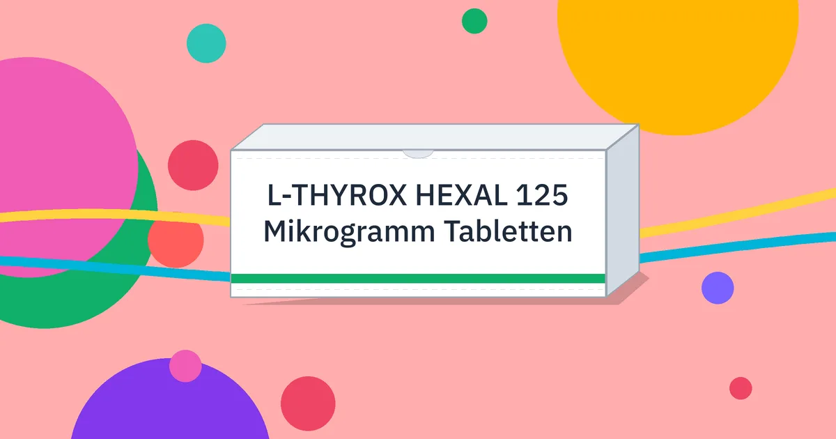 Symbolbild: Packung mit der Aufschrift L-THYROX HEXAL 125 Mikrogramm Tabletten (PZN 00811773) – Verfügbarkeit und Bezug in Apotheken in Frankfurt am Main