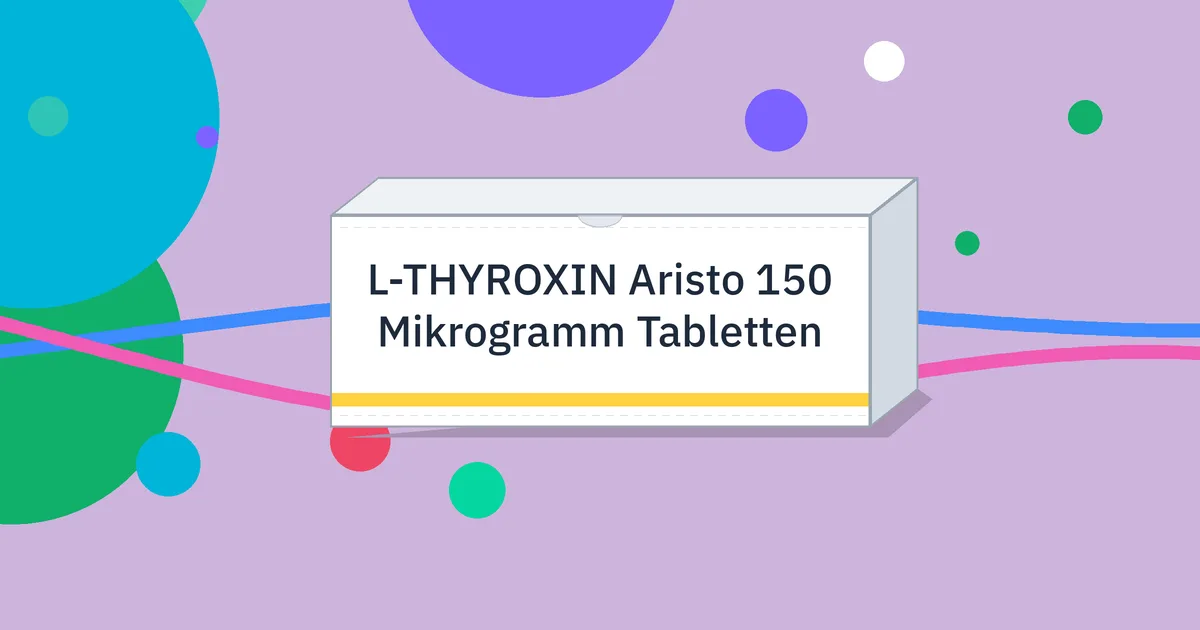 Symbolbild: Packung mit der Aufschrift L-THYROXIN Aristo 150 Mikrogramm Tabletten (PZN 01883177) – Verfügbarkeit und Bezug in Apotheken in Frankfurt am Main