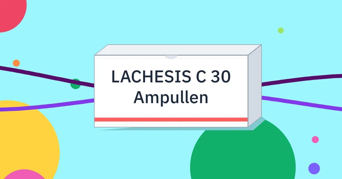 Symbolbild: Packung mit der Aufschrift LACHESIS C 30 Ampullen (PZN 11706826) – Verfügbarkeit und Bezug in Apotheken in Frankfurt am Main