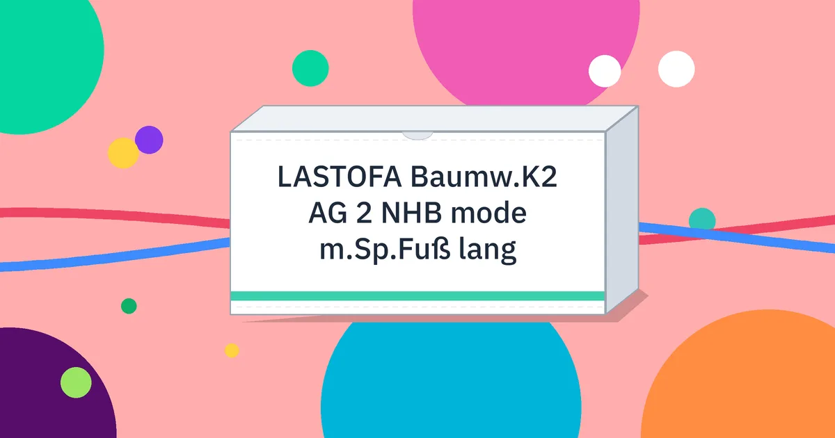 Symbolbild: Packung mit der Aufschrift LASTOFA Baumw.K2 AG 2 NHB mode m.Sp.Fuß lang (PZN 01946133) – Verfügbarkeit und Bezug in Apotheken in Frankfurt am Main