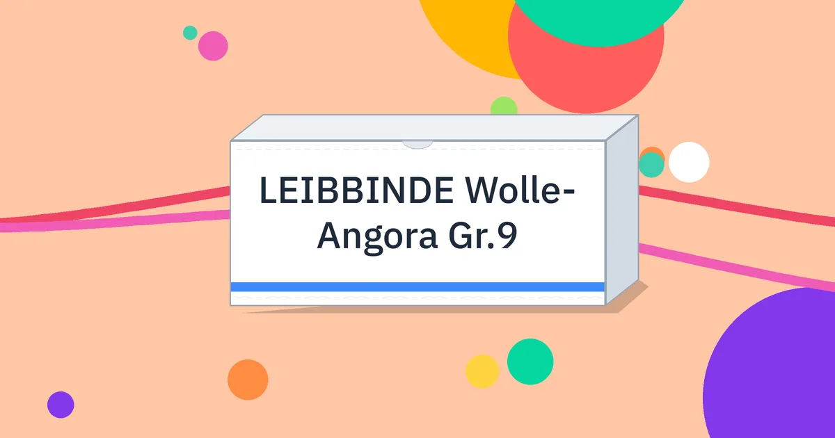 Symbolbild: Packung mit der Aufschrift LEIBBINDE Wolle-Angora Gr.9 (PZN 01966561) – Verfügbarkeit und Bezug in Apotheken in Frankfurt am Main