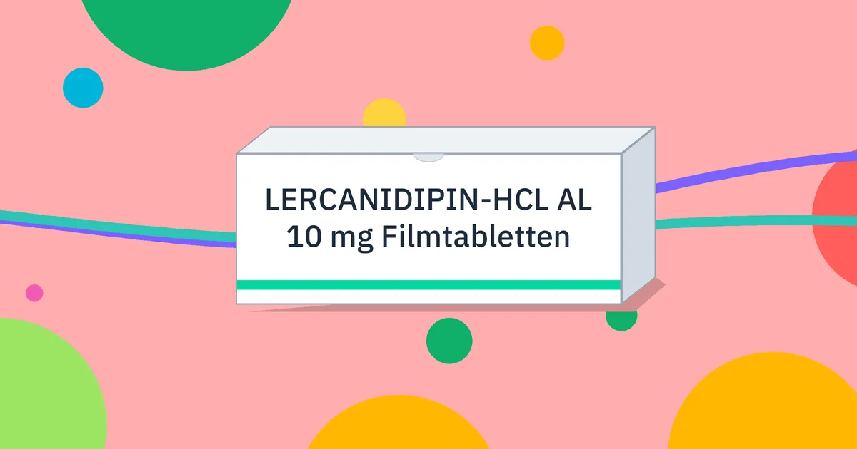 Symbolbild: Packung mit der Aufschrift LERCANIDIPIN-HCL AL 10 mg Filmtabletten (PZN 01343156) – Verfügbarkeit und Bezug in Apotheken in Frankfurt am Main
