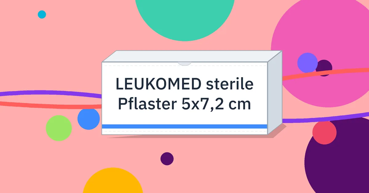 Symbolbild: Packung mit der Aufschrift LEUKOMED sterile Pflaster 5x7,2 cm (PZN 17452114) – Verfügbarkeit und Bezug in Apotheken in Frankfurt am Main