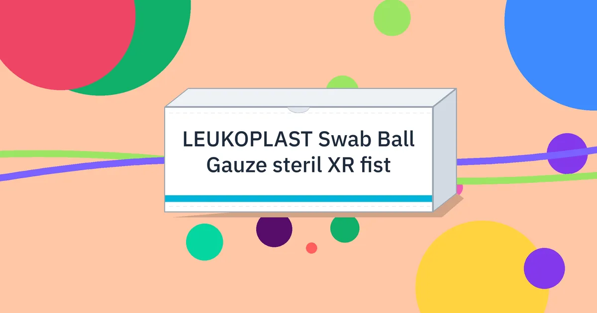 Symbolbild: Packung mit der Aufschrift LEUKOPLAST Swab Ball Gauze steril XR fist (PZN 20741164) – Verfügbarkeit und Bezug in Apotheken in Frankfurt am Main