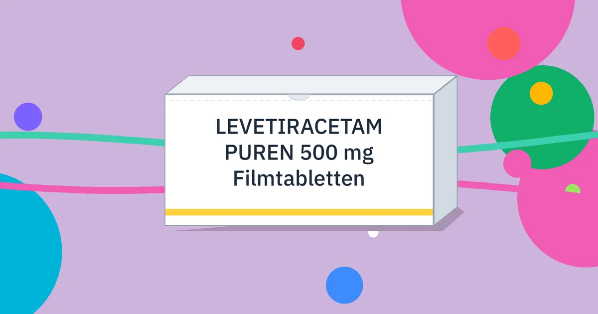 Symbolbild: Packung mit der Aufschrift LEVETIRACETAM PUREN 500 mg Filmtabletten (PZN 12532096) – Verfügbarkeit und Bezug in Apotheken in Frankfurt am Main