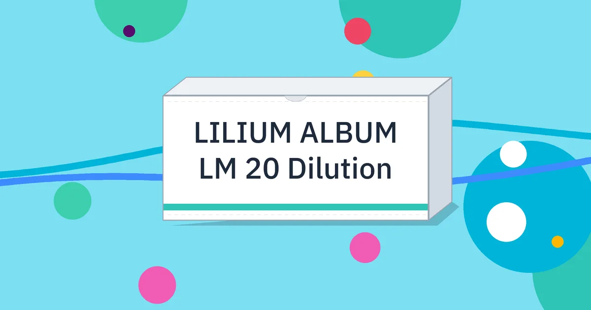 Symbolbild: Packung mit der Aufschrift LILIUM ALBUM LM 20 Dilution (PZN 12930750) – Verfügbarkeit und Bezug in Apotheken in Frankfurt am Main