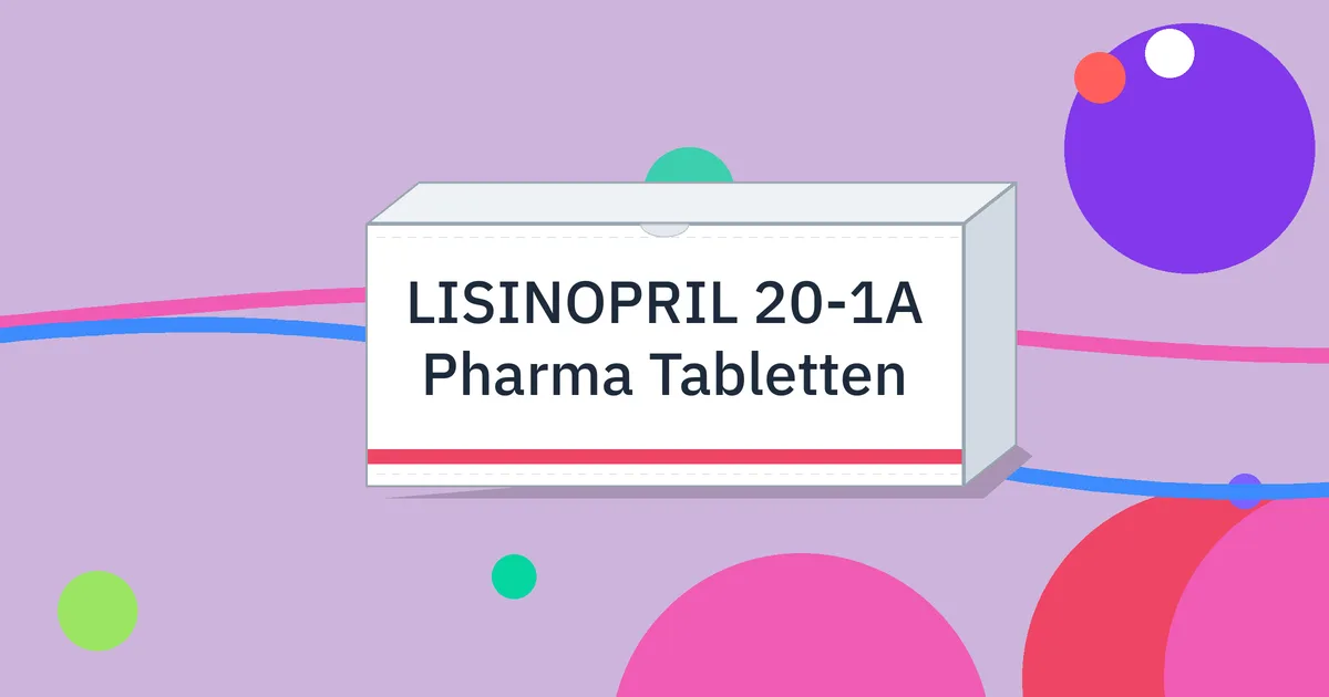 Symbolbild: Packung mit der Aufschrift LISINOPRIL 20-1A Pharma Tabletten (PZN 03061930) – Verfügbarkeit und Bezug in Apotheken in Frankfurt am Main