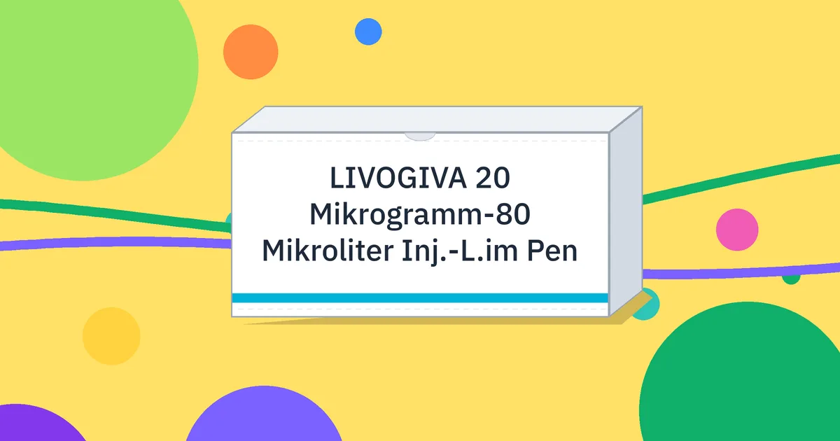 Symbolbild: Packung mit der Aufschrift LIVOGIVA 20 Mikrogramm-80 Mikroliter Inj.-L.im Pen (PZN 17482517) – Verfügbarkeit und Bezug in Apotheken in Frankfurt am Main