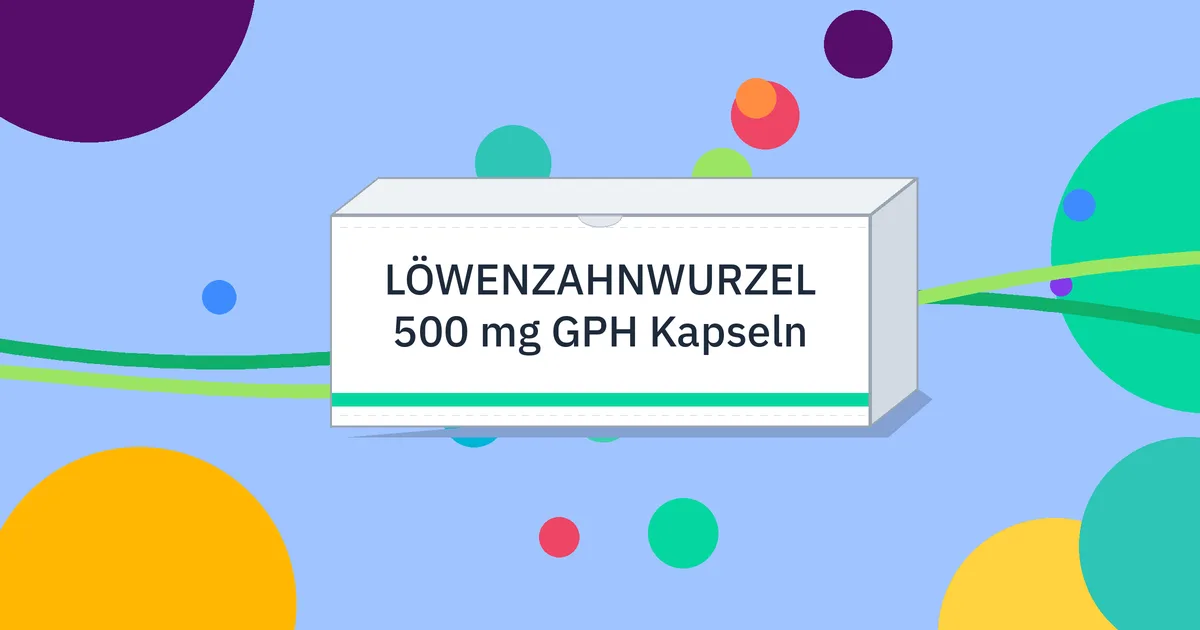Symbolbild: Packung mit der Aufschrift LÖWENZAHNWURZEL 500 mg GPH Kapseln (PZN 19786523) – Verfügbarkeit und Bezug in Apotheken in Frankfurt am Main