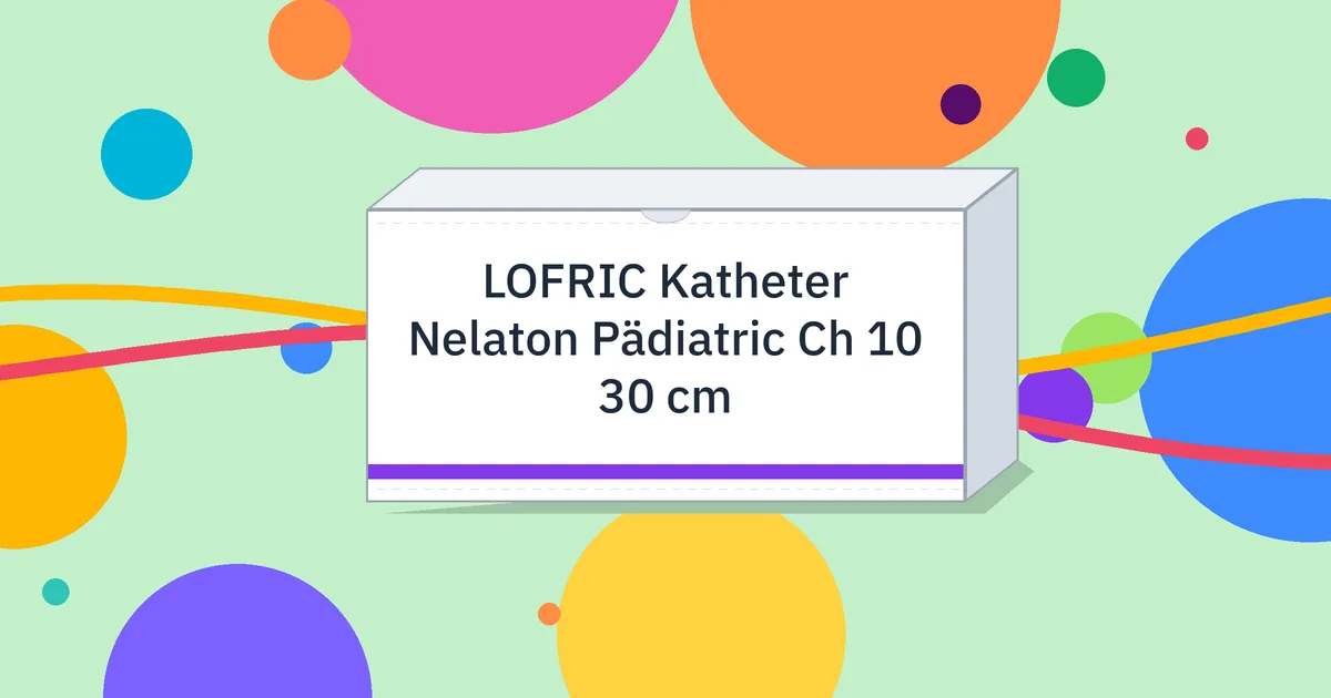 Symbolbild: Packung mit der Aufschrift LOFRIC Katheter Nelaton Pädiatric Ch 10 30 cm (PZN 16671506) – Verfügbarkeit und Bezug in Apotheken in Frankfurt am Main