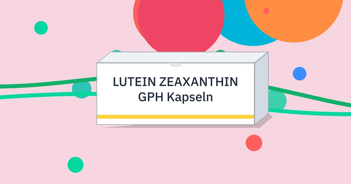 Symbolbild: Packung mit der Aufschrift LUTEIN ZEAXANTHIN GPH Kapseln (PZN 06923326) – Verfügbarkeit und Bezug in Apotheken in Frankfurt am Main