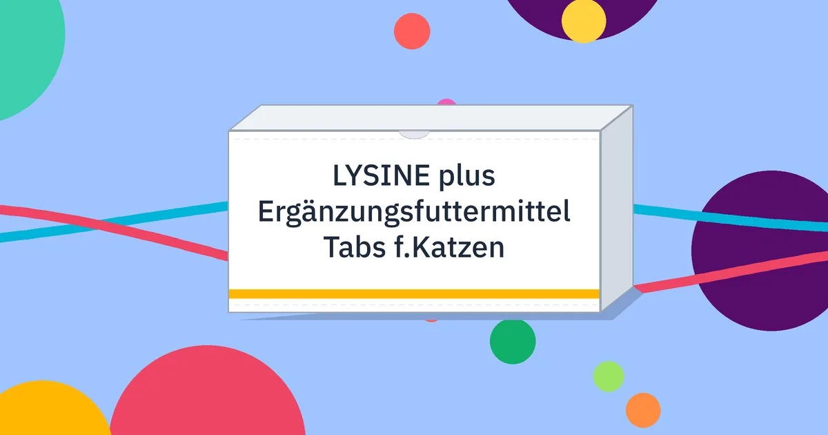 Symbolbild: Packung mit der Aufschrift LYSINE plus Ergänzungsfuttermittel Tabs f.Katzen (PZN 19900953) – Verfügbarkeit und Bezug in Apotheken in Frankfurt am Main