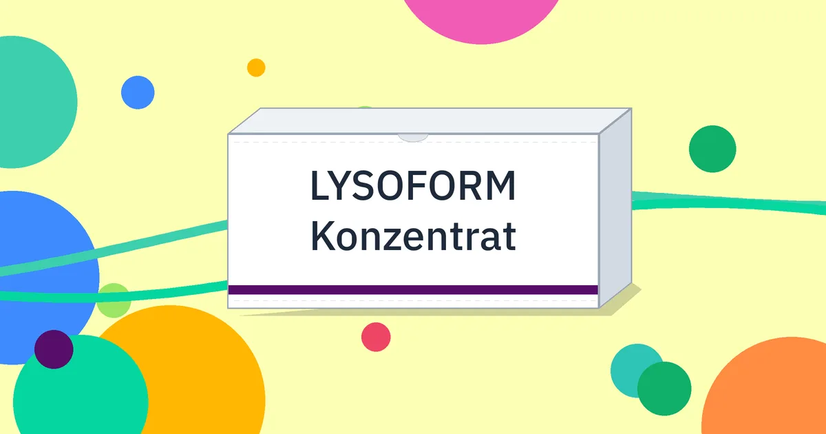 Symbolbild: Packung mit der Aufschrift LYSOFORM Konzentrat (PZN 00706332) – Verfügbarkeit und Bezug in Apotheken in Frankfurt am Main