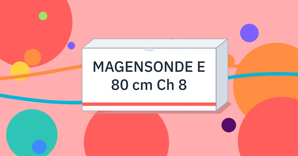Symbolbild: Packung mit der Aufschrift MAGENSONDE E 80 cm Ch 8 (PZN 02442280) – Verfügbarkeit und Bezug in Apotheken in Frankfurt am Main