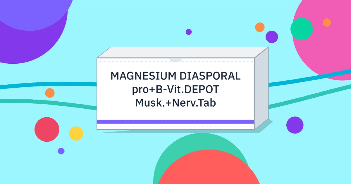 Symbolbild: Packung mit der Aufschrift MAGNESIUM DIASPORAL pro+B-Vit.DEPOT Musk.+Nerv.Tab (PZN 18160129) – Verfügbarkeit und Bezug in Apotheken in Frankfurt am Main