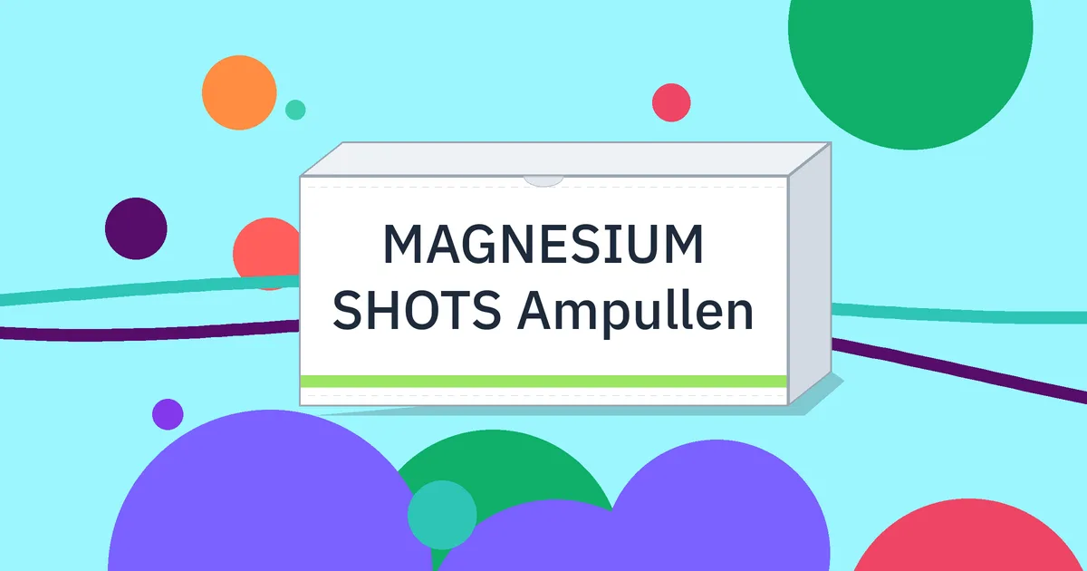 Symbolbild: Packung mit der Aufschrift MAGNESIUM SHOTS Ampullen (PZN 08434790) – Verfügbarkeit und Bezug in Apotheken in Frankfurt am Main