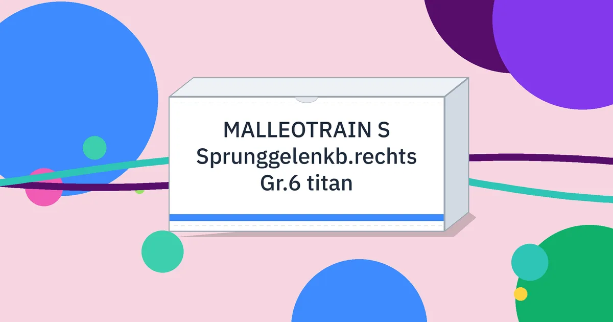 Symbolbild: Packung mit der Aufschrift MALLEOTRAIN S Sprunggelenkb.rechts Gr.6 titan (PZN 10220702) – Verfügbarkeit und Bezug in Apotheken in Frankfurt am Main