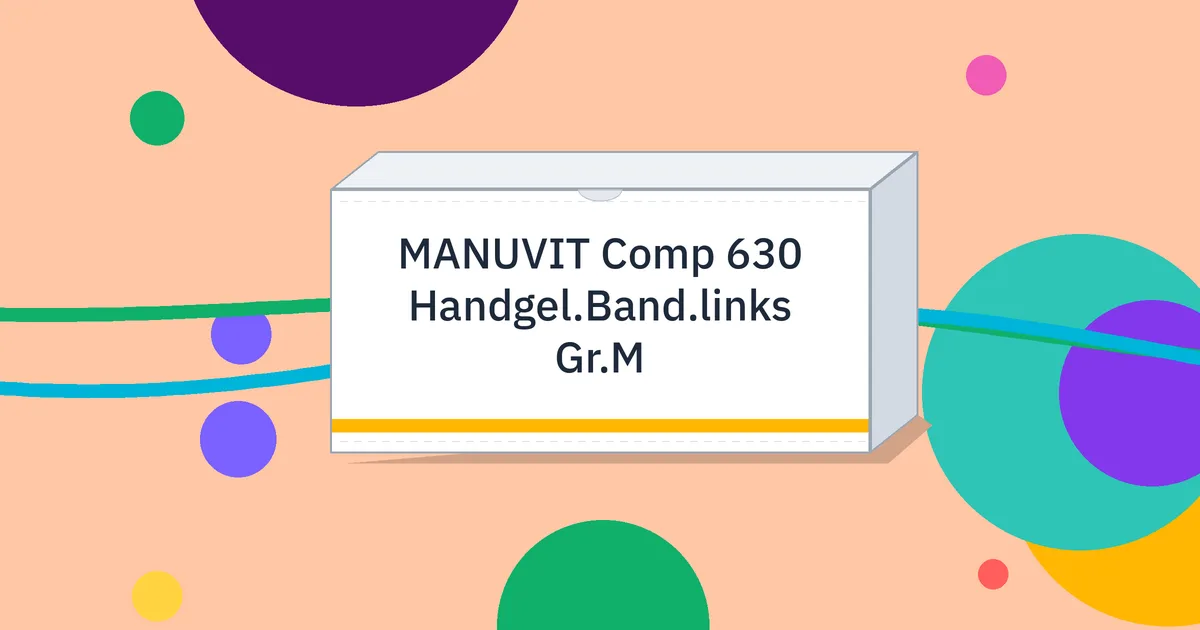 Symbolbild: Packung mit der Aufschrift MANUVIT Comp 630 Handgel.Band.links Gr.M (PZN 09399015) – Verfügbarkeit und Bezug in Apotheken in Frankfurt am Main