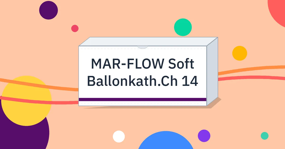 Symbolbild: Packung mit der Aufschrift MAR-FLOW Soft Ballonkath.Ch 14 (PZN 02394233) – Verfügbarkeit und Bezug in Apotheken in Frankfurt am Main