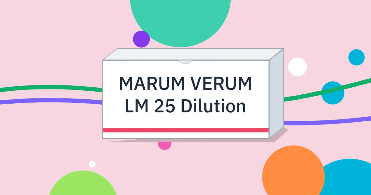 Symbolbild: Packung mit der Aufschrift MARUM VERUM LM 25 Dilution (PZN 12946633) – Verfügbarkeit und Bezug in Apotheken in Frankfurt am Main