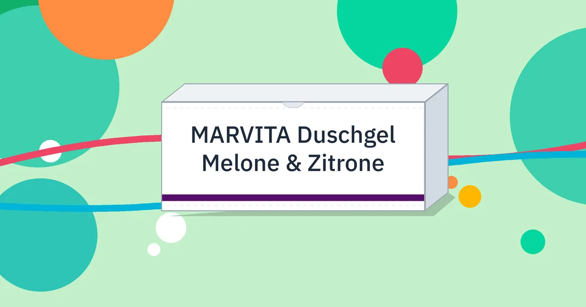Symbolbild: Packung mit der Aufschrift MARVITA Duschgel Melone & Zitrone (PZN 11331591) – Verfügbarkeit und Bezug in Apotheken in Frankfurt am Main