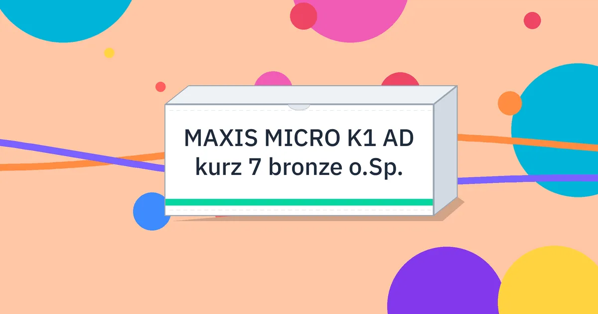 Symbolbild: Packung mit der Aufschrift MAXIS MICRO K1 AD kurz 7 bronze o.Sp. (PZN 17672117) – Verfügbarkeit und Bezug in Apotheken in Frankfurt am Main