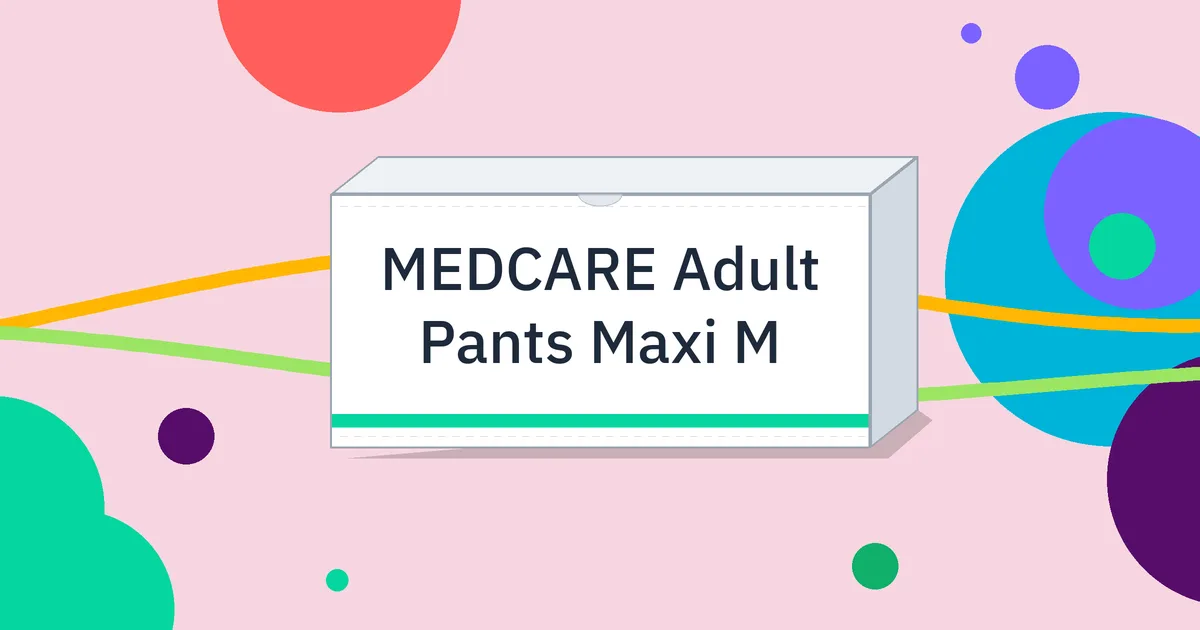 Symbolbild: Packung mit der Aufschrift MEDCARE Adult Pants Maxi M (PZN 19810121) – Verfügbarkeit und Bezug in Apotheken in Frankfurt am Main