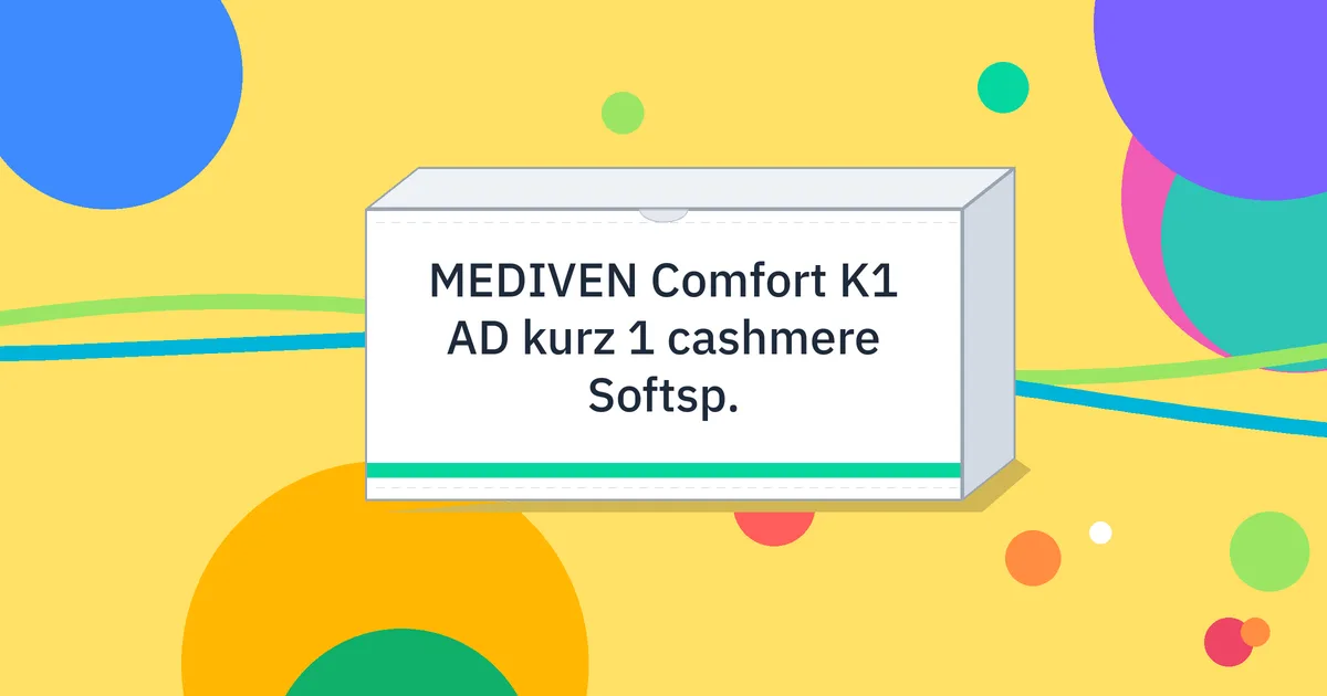 Symbolbild: Packung mit der Aufschrift MEDIVEN Comfort K1 AD kurz 1 cashmere Softsp. (PZN 14660243) – Verfügbarkeit und Bezug in Apotheken in Frankfurt am Main