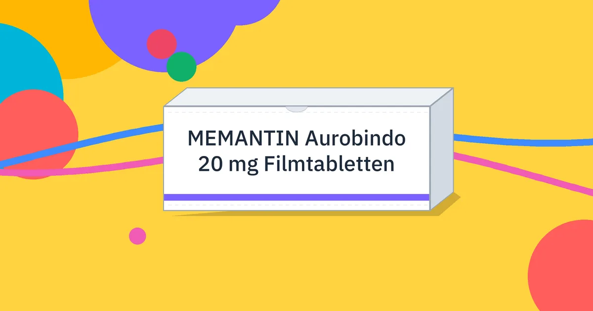 Symbolbild: Packung mit der Aufschrift MEMANTIN Aurobindo 20 mg Filmtabletten (PZN 10142037) – Verfügbarkeit und Bezug in Apotheken in Frankfurt am Main