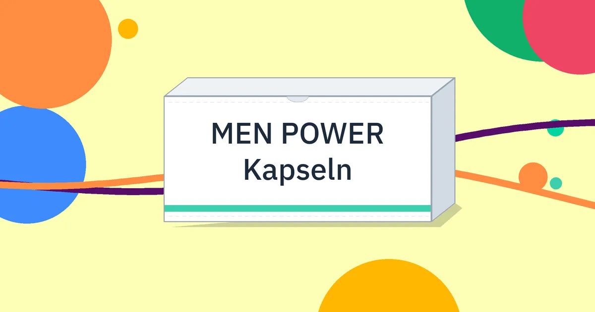Symbolbild: Packung mit der Aufschrift MEN POWER Kapseln (PZN 16589029) – Verfügbarkeit und Bezug in Apotheken in Frankfurt am Main