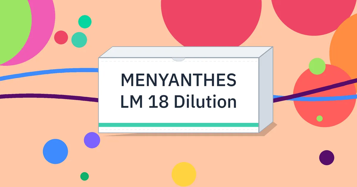 Symbolbild: Packung mit der Aufschrift MENYANTHES LM 18 Dilution (PZN 13605213) – Verfügbarkeit und Bezug in Apotheken in Frankfurt am Main