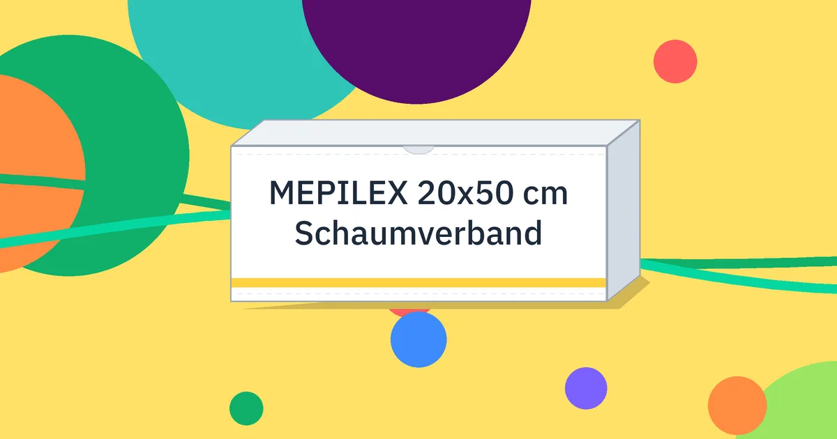 Symbolbild: Packung mit der Aufschrift MEPILEX 20x50 cm Schaumverband (PZN 19701975) – Verfügbarkeit und Bezug in Apotheken in Frankfurt am Main