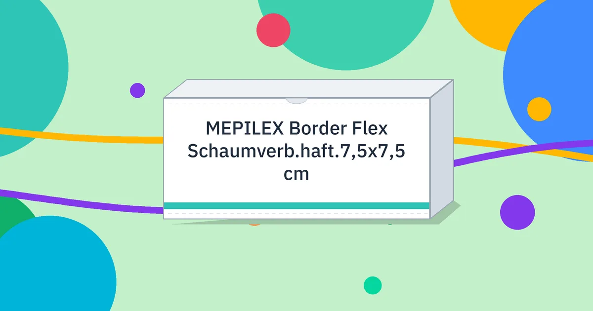 Symbolbild: Packung mit der Aufschrift MEPILEX Border Flex Schaumverb.haft.7,5x7,5 cm (PZN 18718620) – Verfügbarkeit und Bezug in Apotheken in Frankfurt am Main